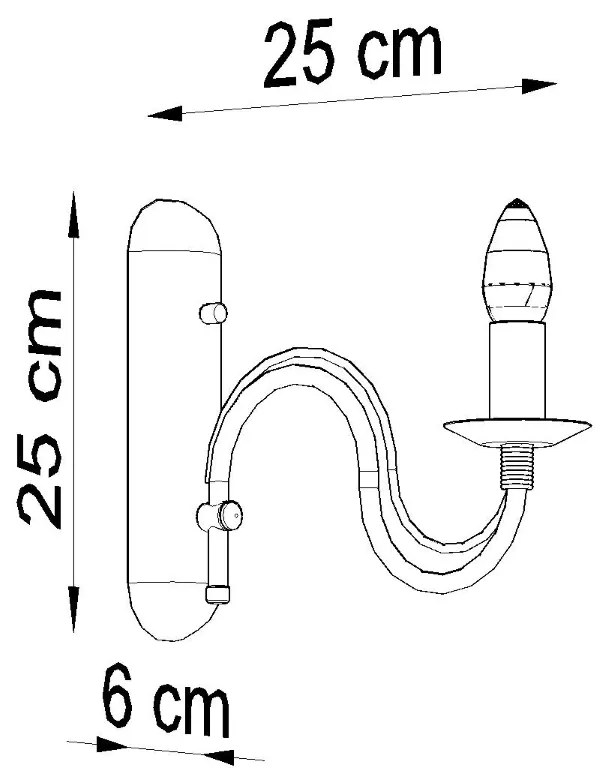 Nástěnné svítidlo Minerwa, černé tělo svítidla