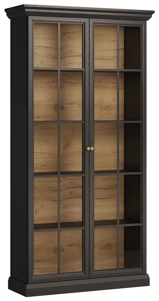LUCCA c | vitrína W2D s policemi | 102,4 cm | černá