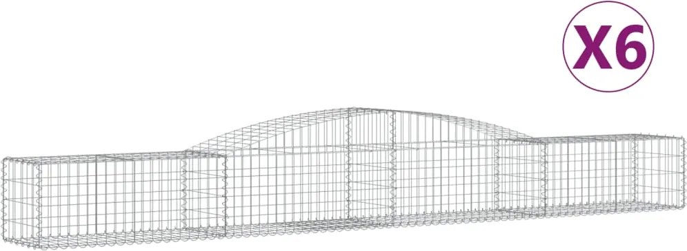 Klenuté gabionové koše 6 ks 400x50x40/60 cm pozinkované železo 3146961