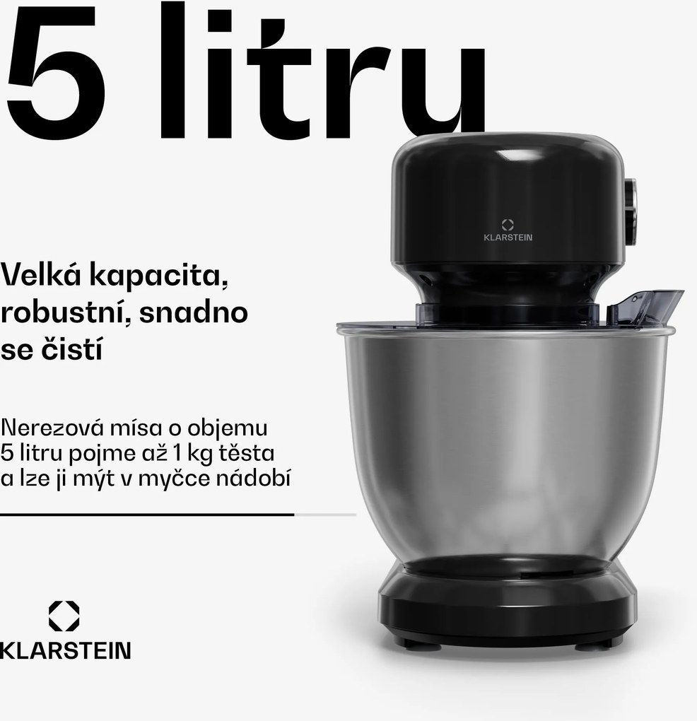 Klarstein Bella Evo kuchyňský robot | planetární míchací systém | 3 nástavce na mixování | 1500 W | 5 l