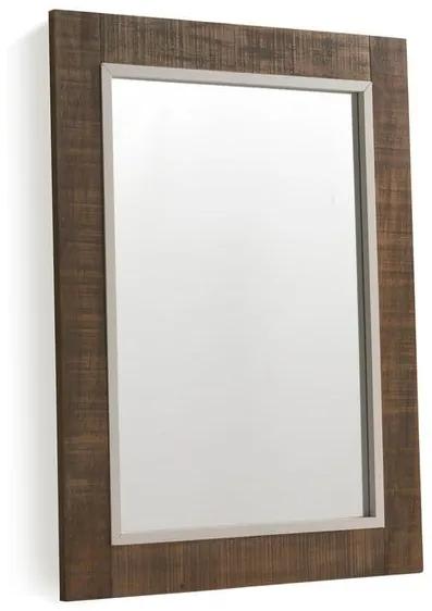 Hnědé nástěnné zrcadlo Geese Rustic, 60 x 80 cm
