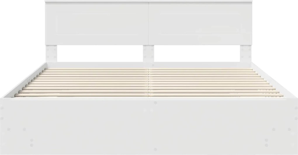 Rám postele s čelo Bílá 180 x 200 cm Kompozitní dřevo 3408823