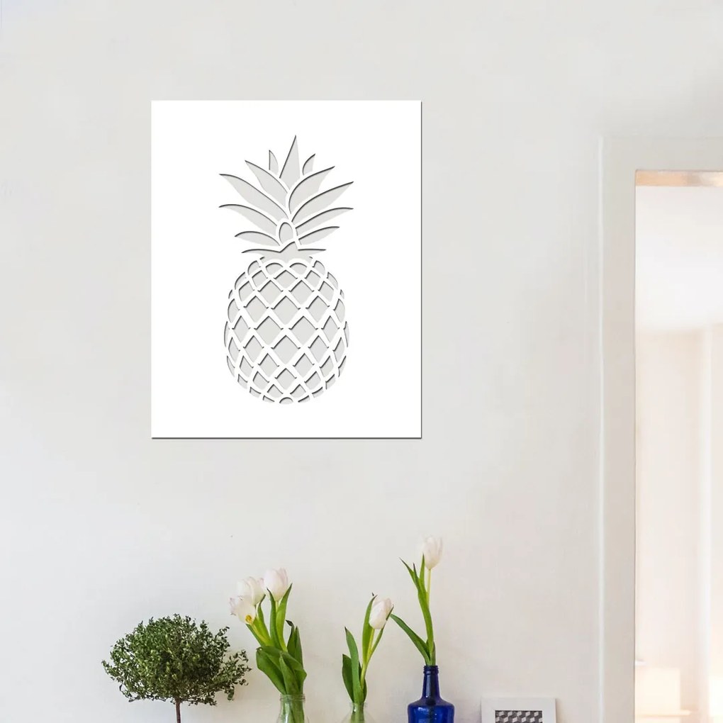 dřevo života Dřevěná dekorace na zeď ANANAS Rozměry (cm): 20x25, Barevný vzor: Černá