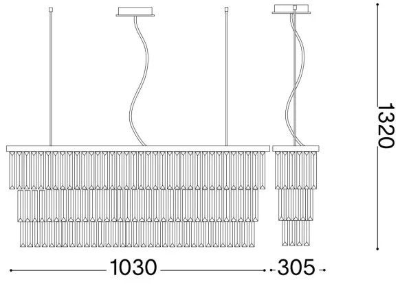 Ideal Lux - Křišťálový lustr na lanku MARTINEZ 8xE14/40W/230V zlatá