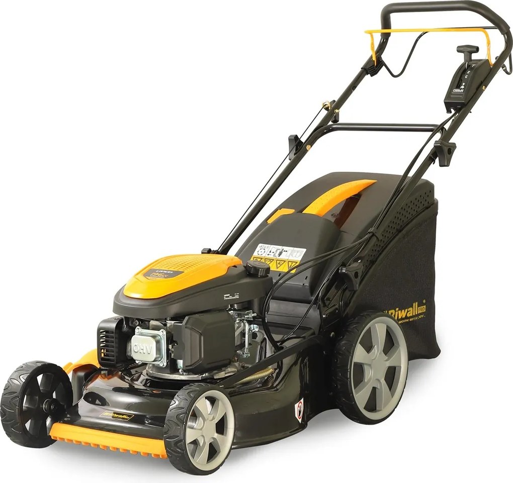 Benzínová sekačka na trávu Riwall PRO RPM 5155 V PRO 4v1 s variabilním pojezdem