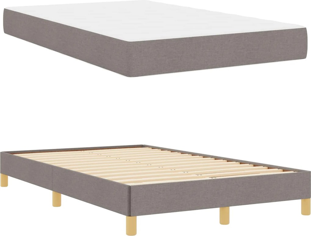 Postel s boxspringem Taupe 120 x 190 cm textil 3398553