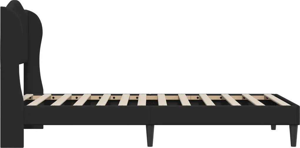 Rám postele s čelo Černá 90 x 190 cm Umělá kůže 3414688