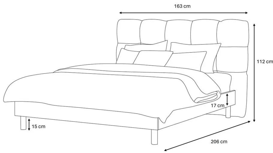 Béžová čalouněná dvoulůžková postel s roštem 140x190 cm Kumo – Bobochic Paris