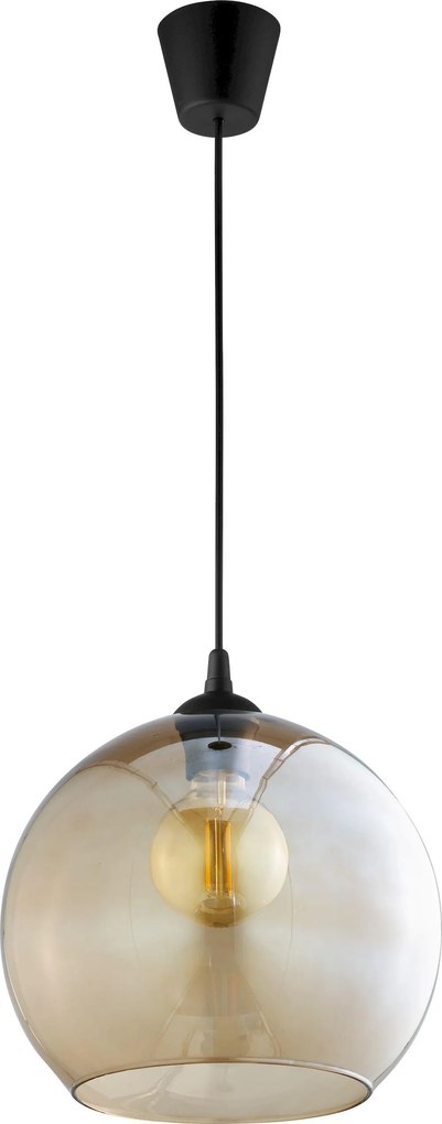 TK-LIGHTING Závěsný moderní lustr na lanku CUBUS, 1xE27, 60W, koule, hnědý 3143