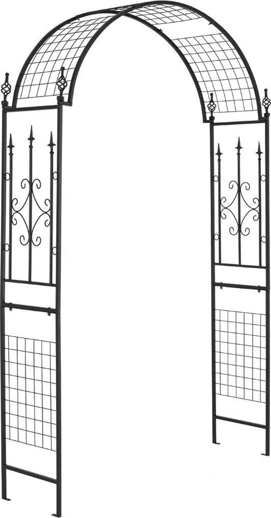Costway Rose Arch Kovový zahradní oblouk pro popínavé rostliny Trellis Arch