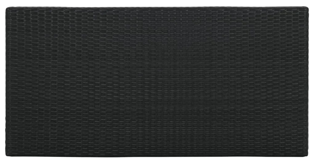 vidaXL Marketos Barový stolek s úložným regálem černý 120x60x110 cm polyratan