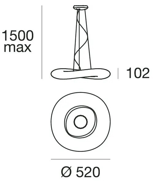 Stilnovo 8005N Mr.Magoo, závěsné svítidlo z polyethylenu, 23W LED 4000K stmívatelné DALI, průměr 52cm