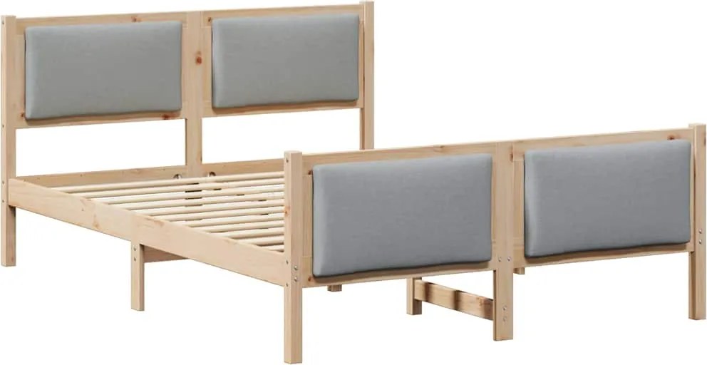 Rám postele s čelo Světle šedá 140 x 200 cm textil 3394263