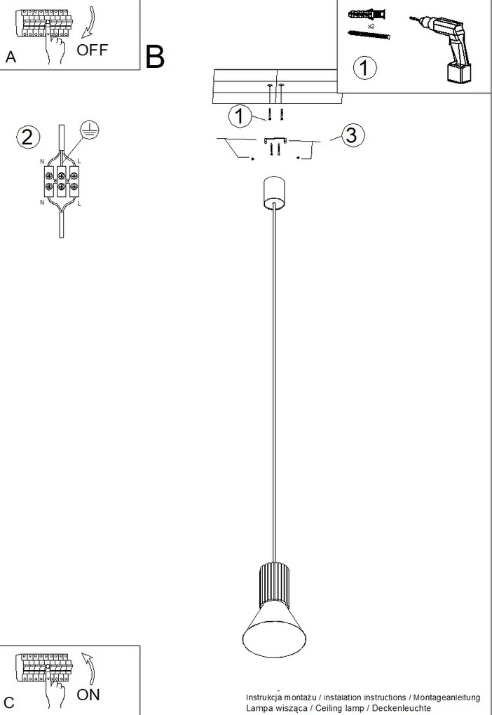 Závěsné svítidlo Estria, 1x bílé kovové stínítko, be