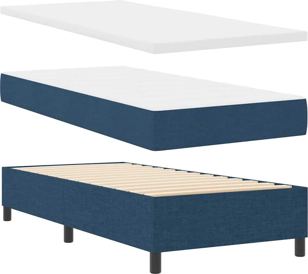 Postel s boxspringem s čelo Modrá 80 x 200 cm textil 3344029