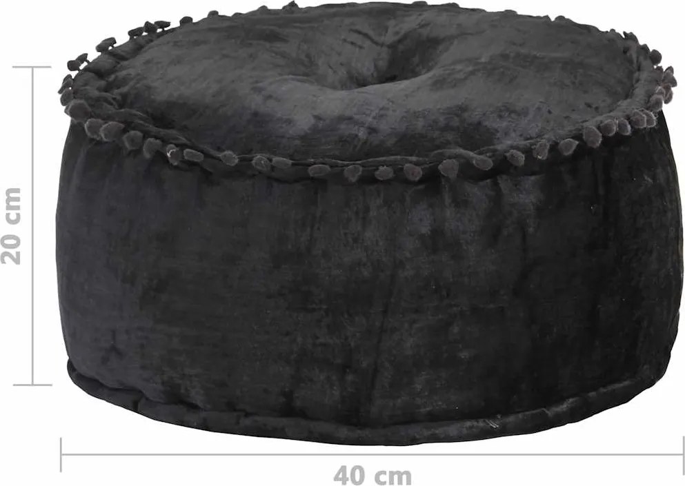 Kulatý taburet samet 40 x 20 cm antracitový 287565