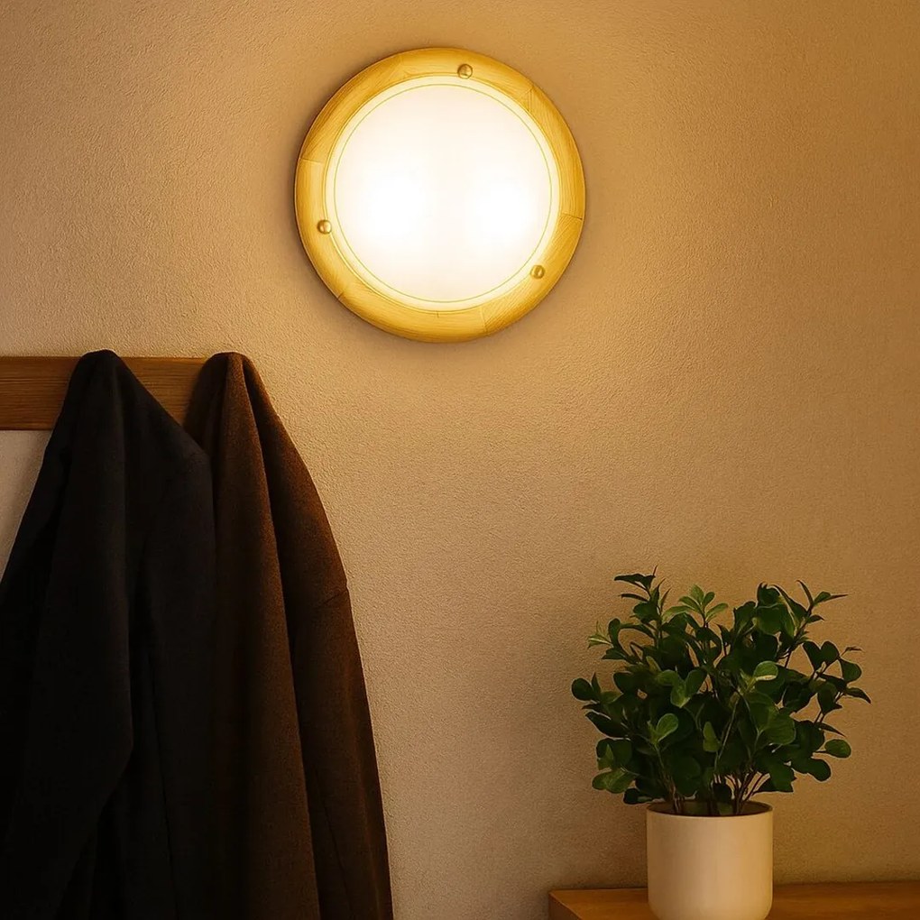 Rabalux UFON stropní dřevěné svítidlo 2x60W/E27/IP20 - světlé dřevo, 38 cm