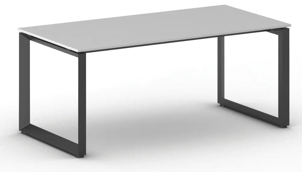 Kancelářský stůl PRIMO INSPIRE, 180x90 cm, černá podnož, šedá
