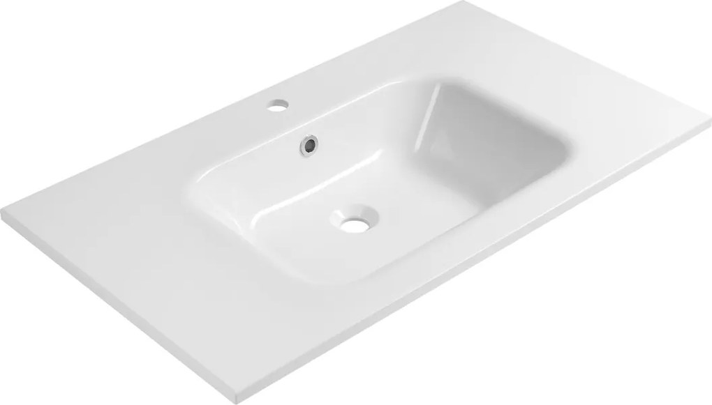Sapho Areca nábytkové umyvadlo 91 x 51,5 cm s otvorem pro baterii s přepadem litý mramor bílá AC091