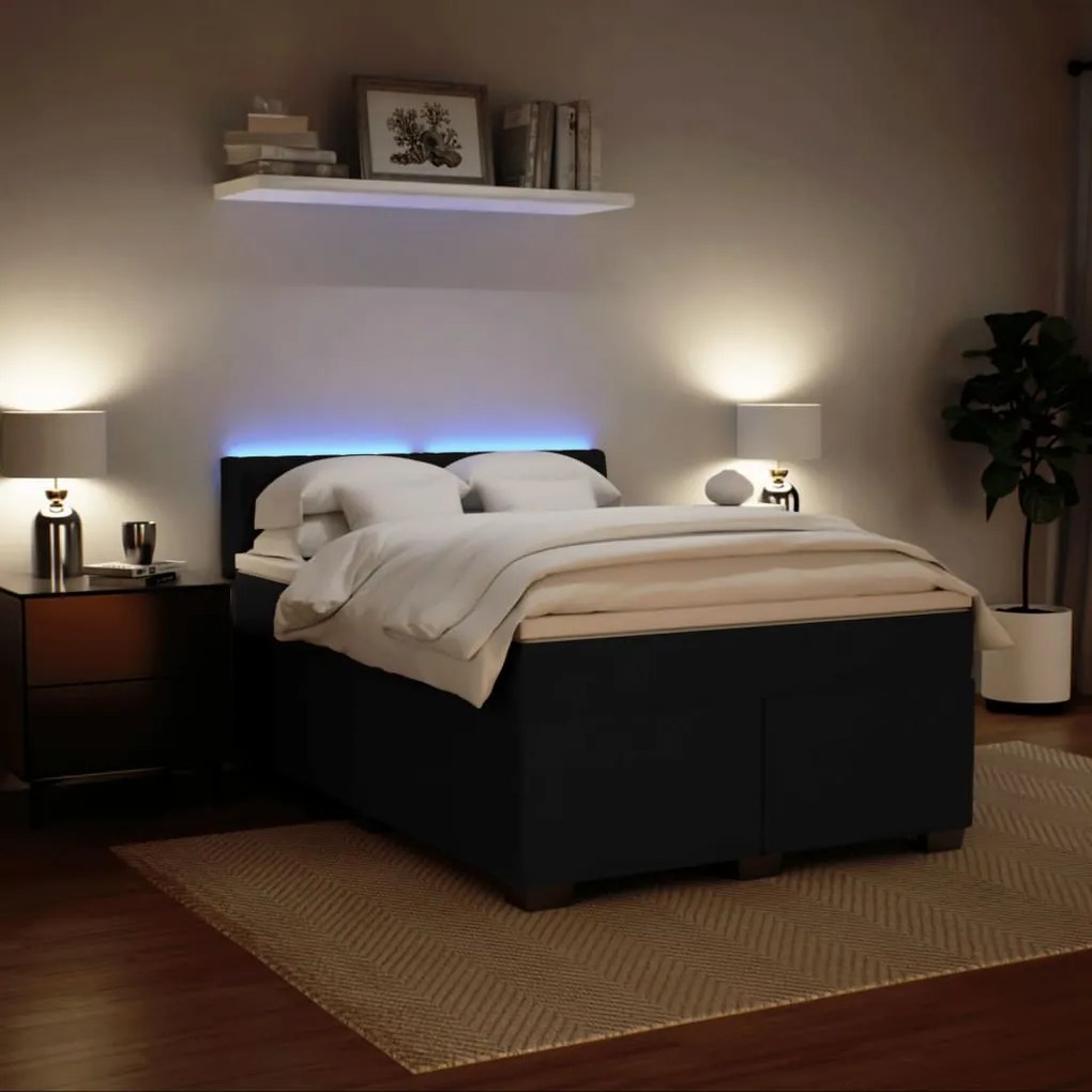 Box spring postel s matrací černá 160x200 cm samet 3288662
