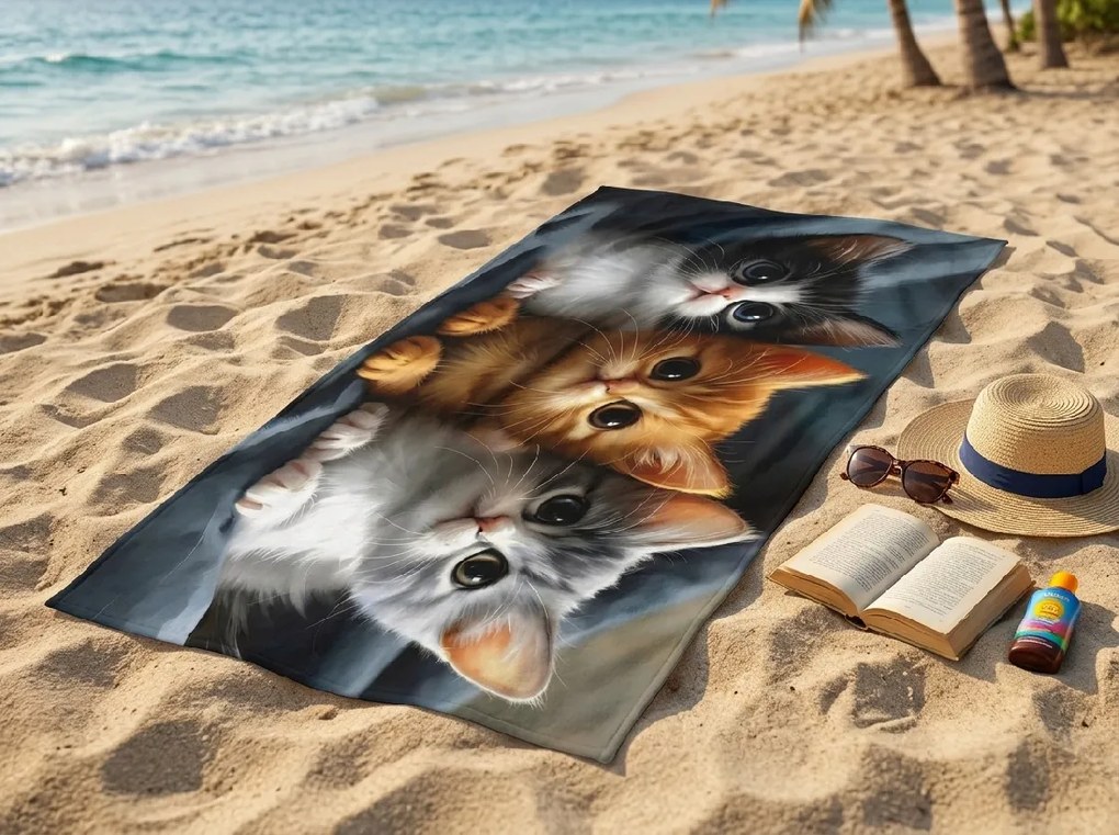 Rychleschnoucí plážová osuška CATTINO barevná 70 x 140 cm, 100% mikrovlákno