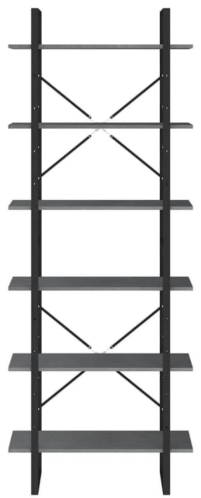 Petromila Vysoký regál šedý 80 x 30 x 210 cm masivní borové dřevo