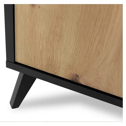Moderní TV skříňka Oksawi 2K1D, Barva dřeva: dub artisan / černý