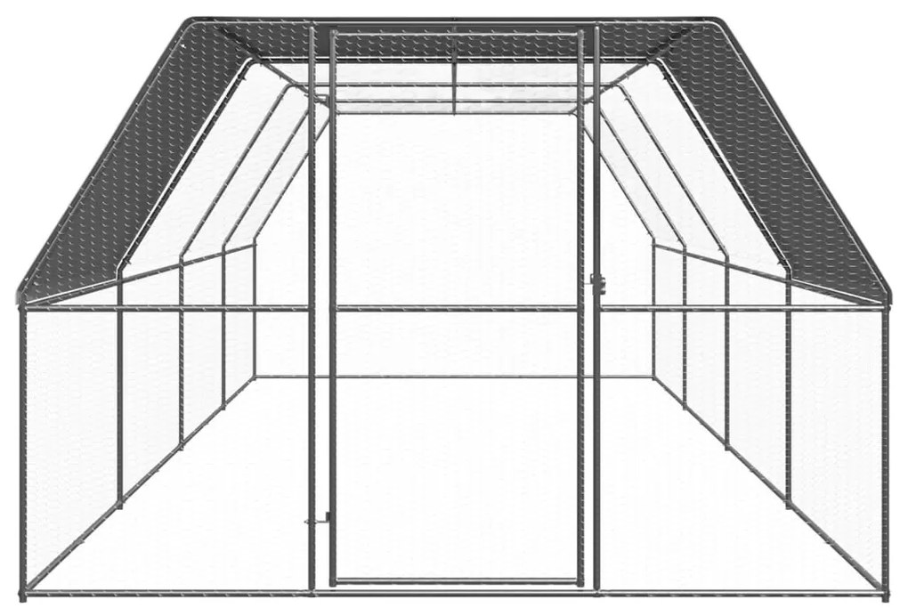 vidaXL Marketos Venkovní klec pro kuřata 3 x 8 x 2 m pozinkovaná ocel
