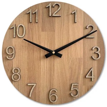 Dubové hodiny na zeď s velkými číslicemi I SENTOP MAS017-3041-hands/black