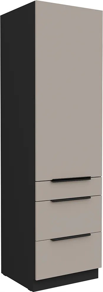 ARIA cb | vysoká skříňka 60 DKS-210 3S1F potravinová | UNI DVÍŘKA | 60 cm | PREMIUM BOX | černá/béžová
