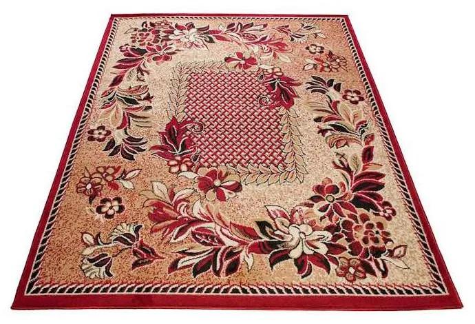 *Kusový koberec PP Květiny červený 160x220cm