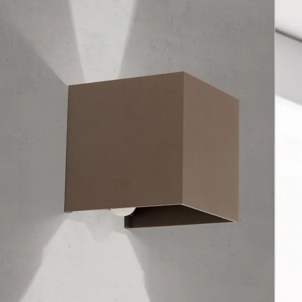 Orion- LED Venkovní nástěnné svítidlo se senzorem CUBE-S LED/13W/230V IP54 hnědá