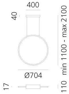 Artemide 1992330APP - LED RGBW Stm. lustr na lanku DISCOVERY LED/42W/230V černá