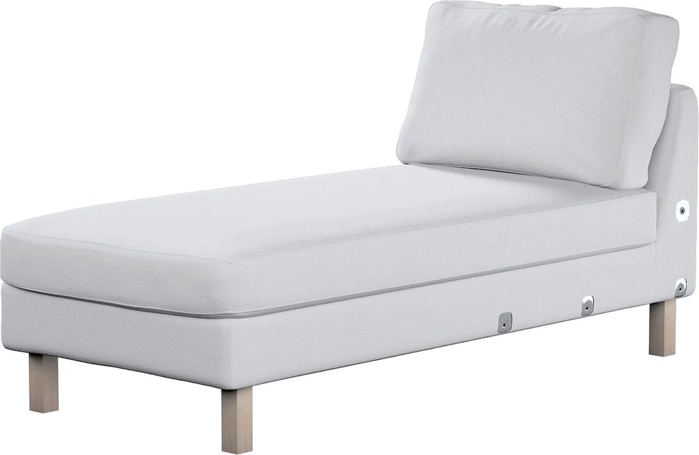 Potah na přídavný šezlong IKEA Karlstad, krátký barva bílá látka pletený vzor