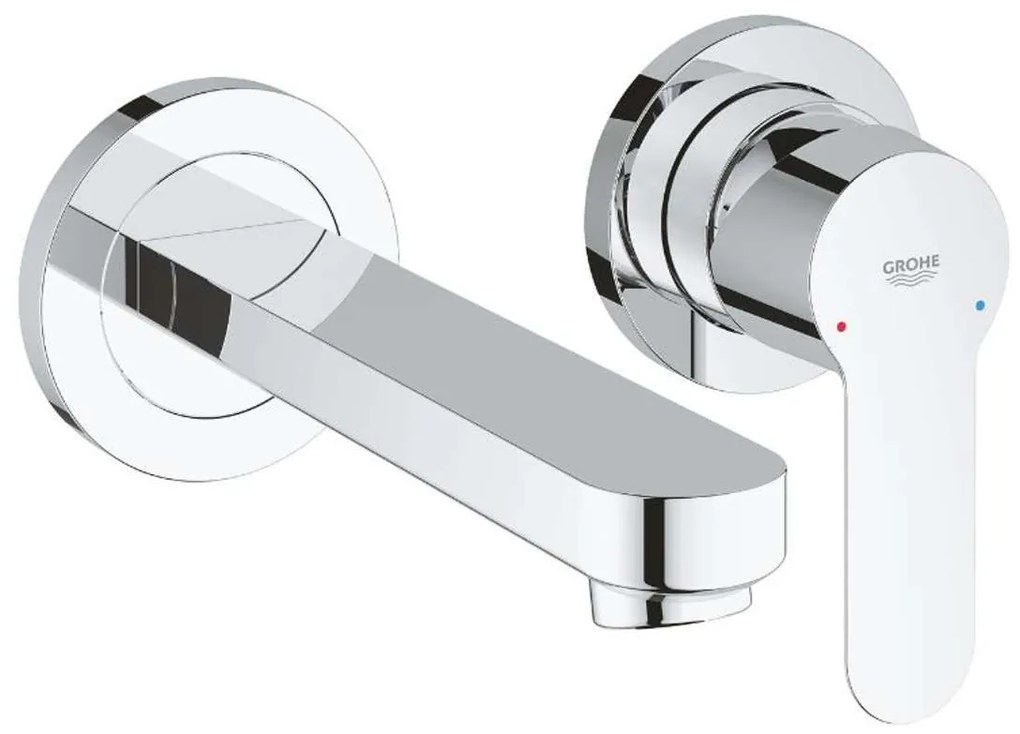 Grohe BauEdge - Umyvadlová baterie, 2-otvorová instalace, s tělesem, chrom 20474000