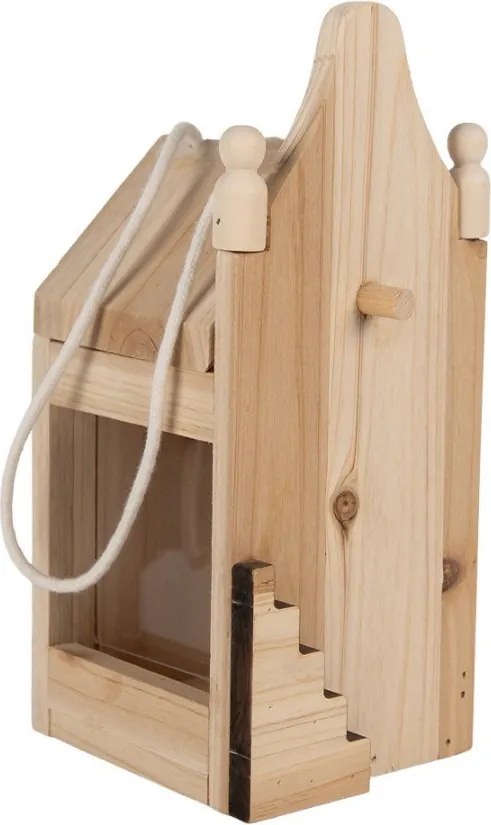 Přírodní dřevěné závěsné krmítko pro ptáčky - 10*11*23 cm