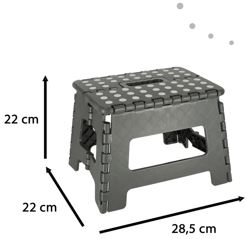 KIK KX4404_1 Protiskluzová skládací stolička 22 cm tmavě šedá