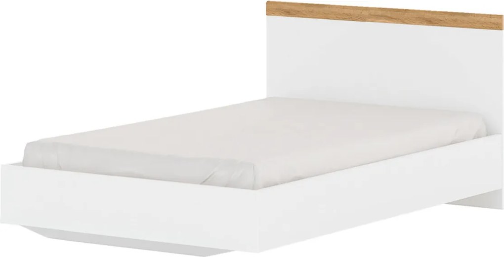 Postel 90x200 bílý / dub wotan Vigo
