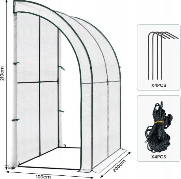 Skleník Woltu 200 x 100 m x 210 cm