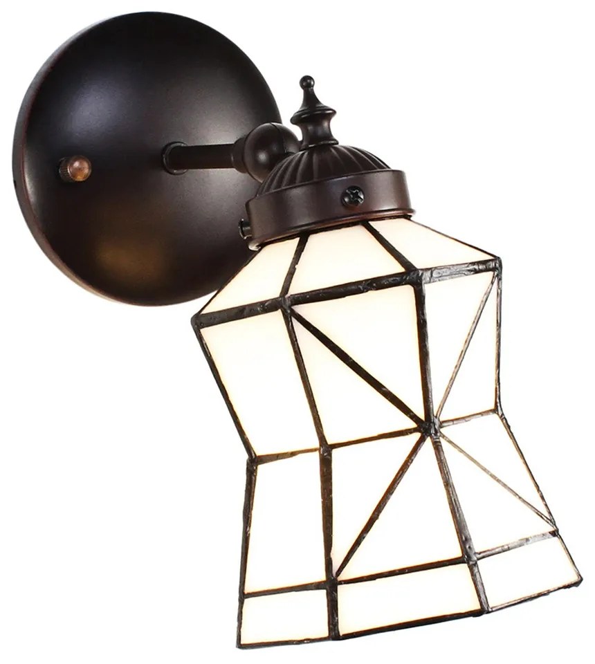 Bílá nástěnná tiffany lampa Joanne - 17*12*23 cm E14/max 1*40W