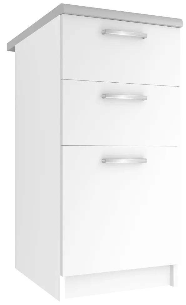 Kuchyňská skříňka Belini spodní se zásuvkami 40 cm bílý mat s pracovní deskou  TOR SDSZ40/0/WT/WT/0/E