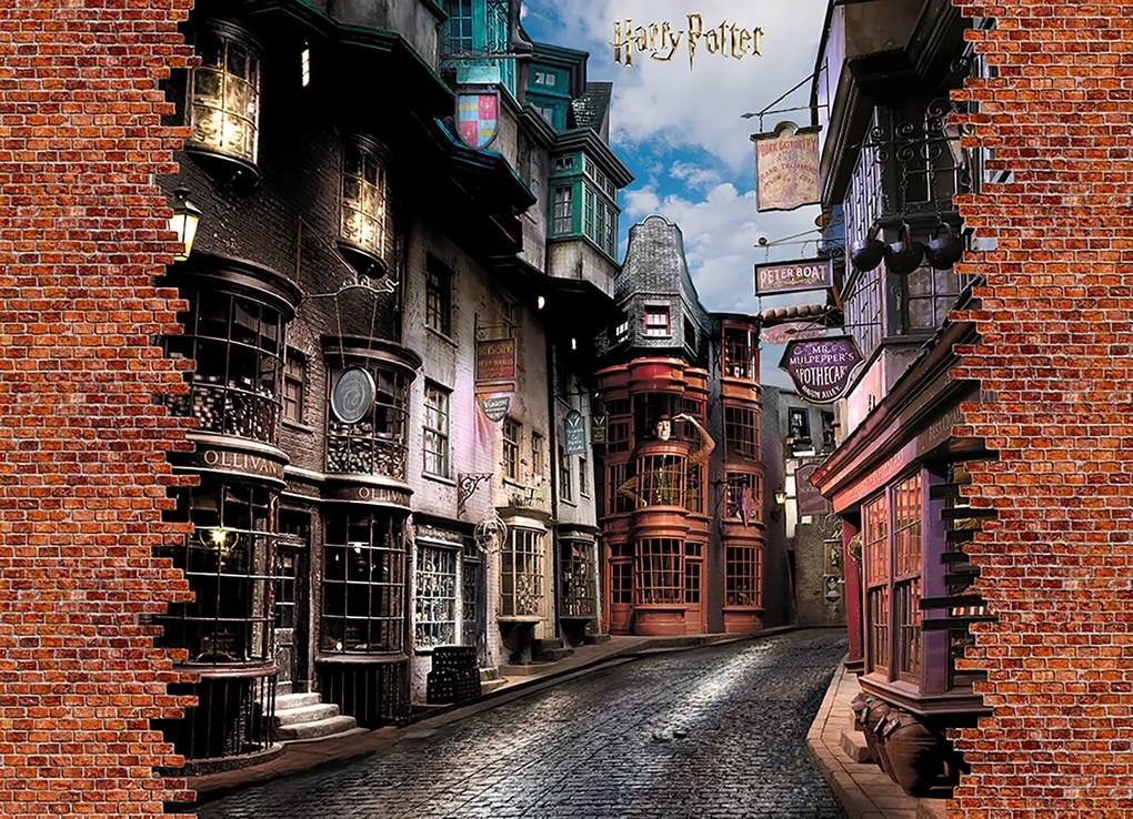 Dětská vliesová fototapeta na zed' Harry Potter a Příčná Ulice | 252 x 182 cm | DFTDXL1979