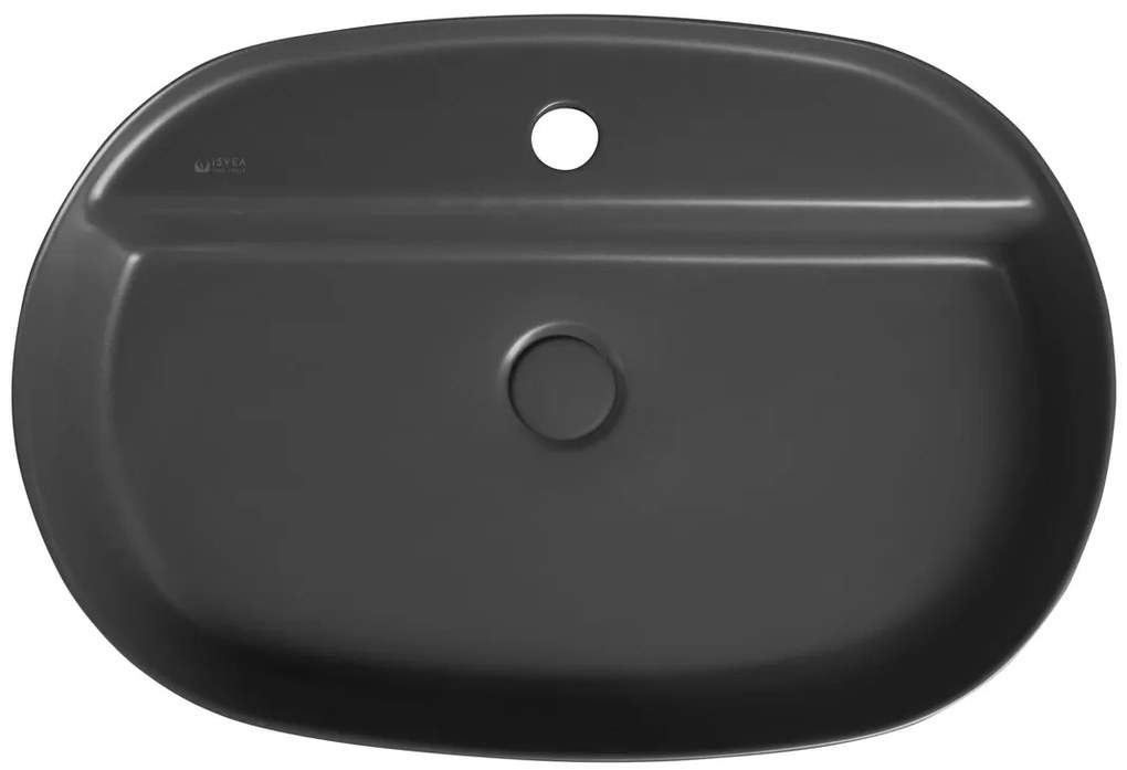 Sapho , INFINITY OVAL keramické umyvadlo na desku, 60x40cm, antracit, 10NF65060-2C