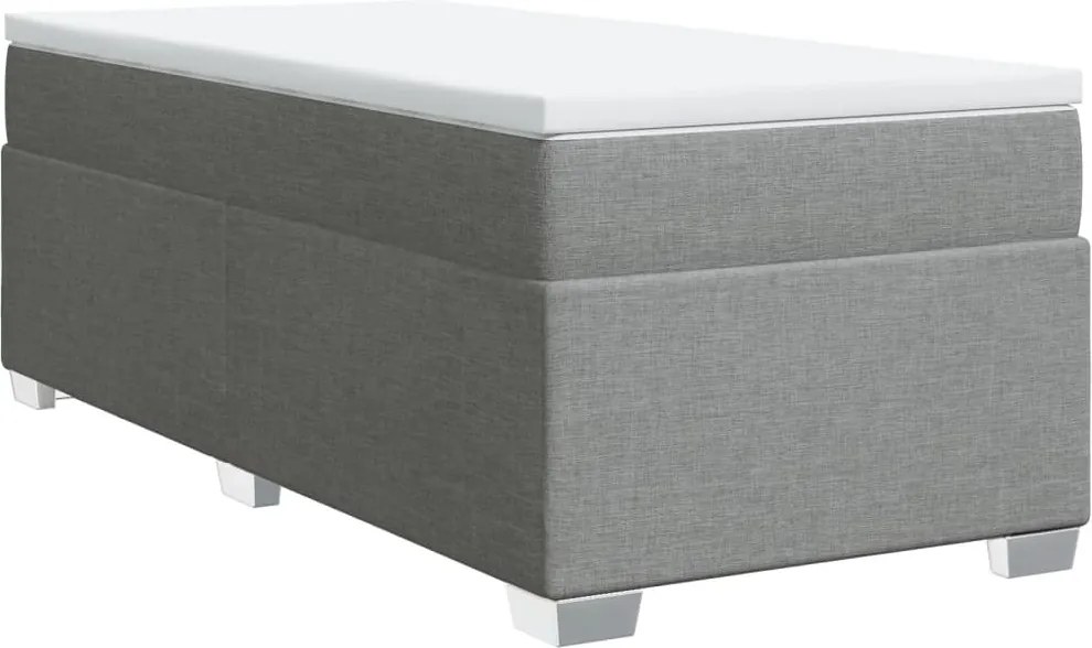 Box spring postel s matrací světle šedá 90x200 cm textil 3285102