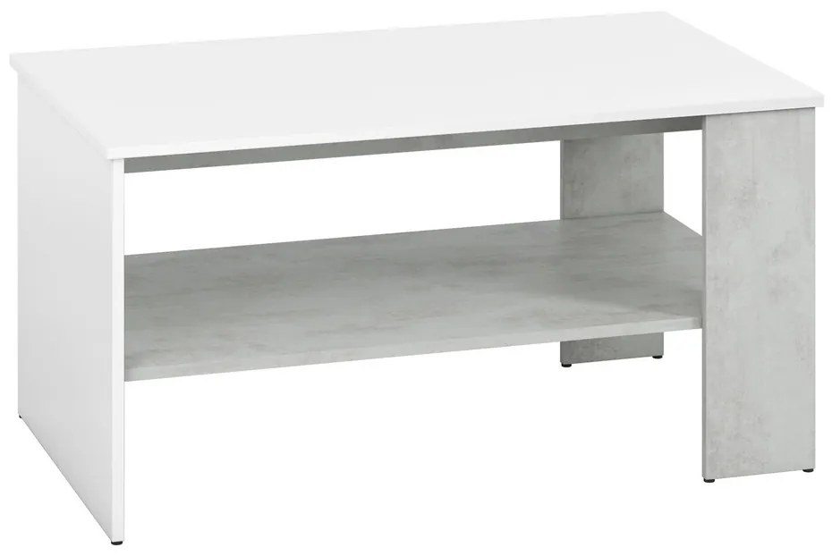 Konferenční stolek RUBENS beton šedý/bílá lesk