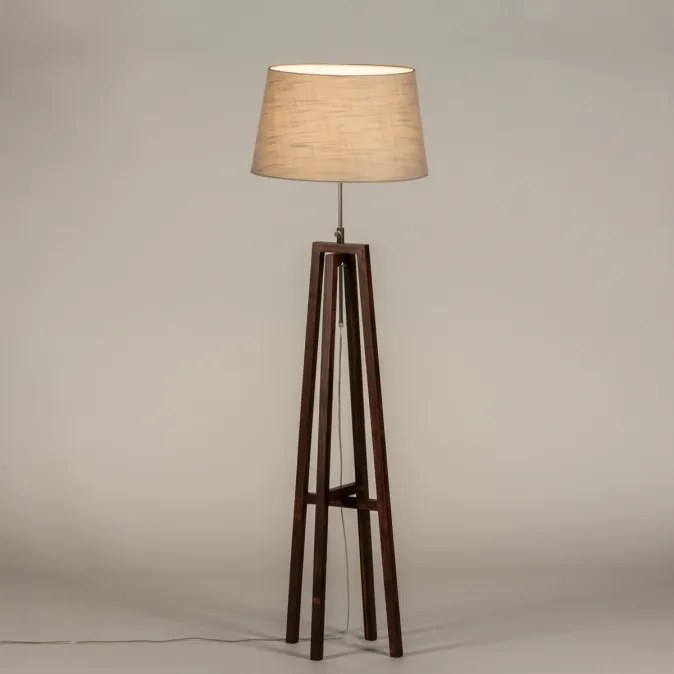 Stojací designová lampa Paola Soffito Taupe and Dark Brown