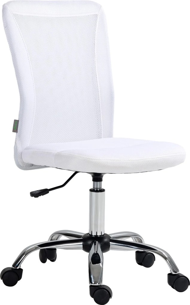 Vinsetto Ergonomická kancelářská židle s nastavitelnou výškou, manažerská židle, 360° otočná, bílá síťovina