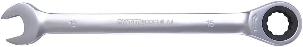 EXTOL PREMIUM klíč ráčnový očkoplochý, 72 zubů, 15mm 8816115