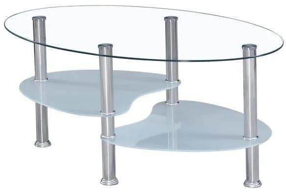 Konferenční stolek, ocel/čiré sklo/mléčné sklá, WAVE NEW 0000143859 Tempo Kondela