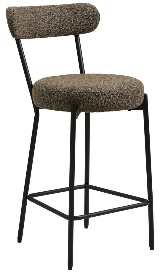 Hnědá čalouněná barová židle (výška sedáku 65 cm) Badalona – House Nordic
